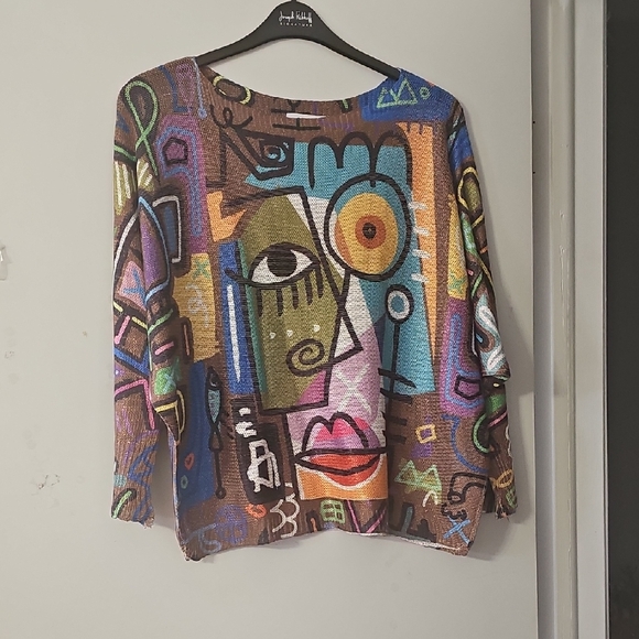 Brand Bazar | Tops | Colorful Abstract Art Womens Blouse | Poshmark